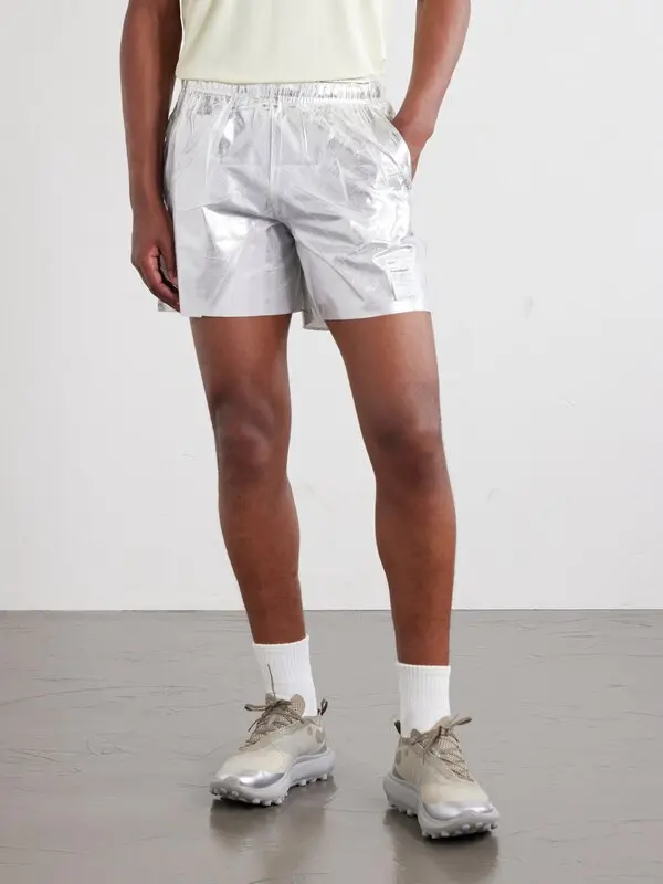 Satisfy Straight-leg 5" Logo-appliqu&eacute;d Printed Peaceshell&trade; Shorts