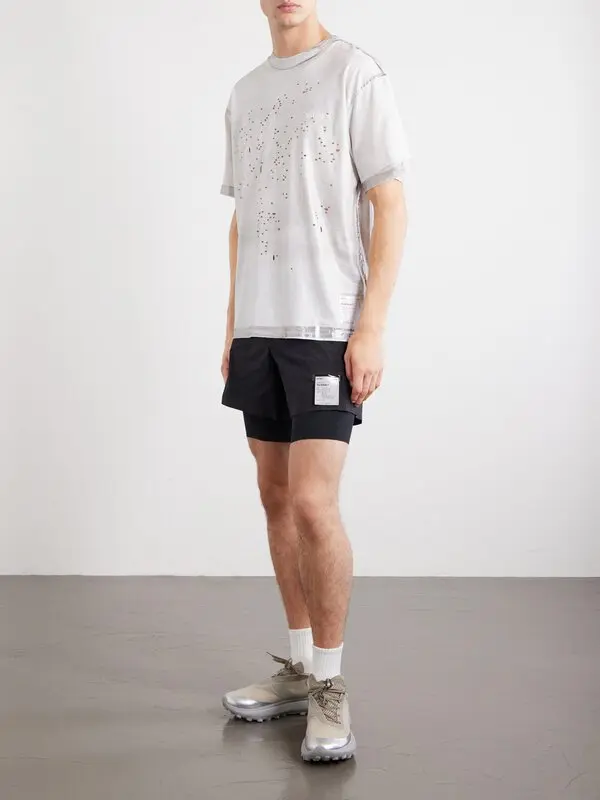 Satisfy Logo-print Distressed Mothtech™ Cotton-jersey T-shirt