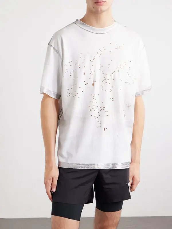 Satisfy Logo-print Distressed Mothtech™ Cotton-jersey T-shirt