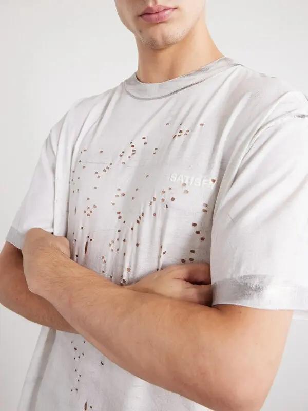 Satisfy Logo-print Distressed Mothtech™ Cotton-jersey T-shirt