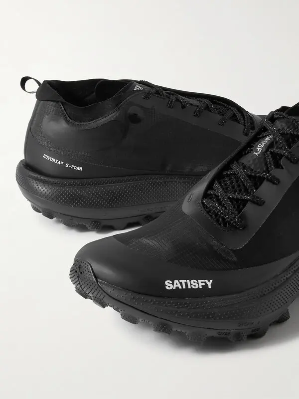 Satisfy Therocker™ Rubber-trimmed Rippy™ 66 Trail Running Sneakers - Black