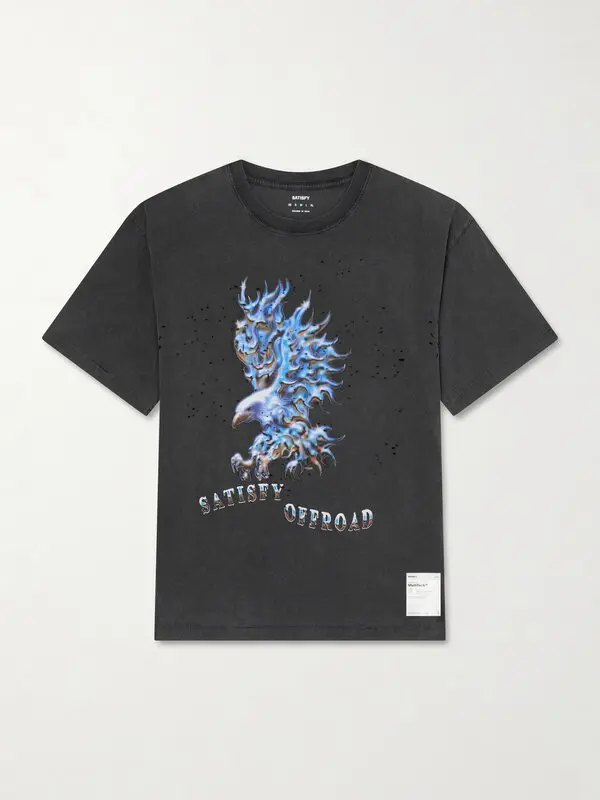 Satisfy Logo-print Distressed Mothtech™ Cotton-jersey T-shirt