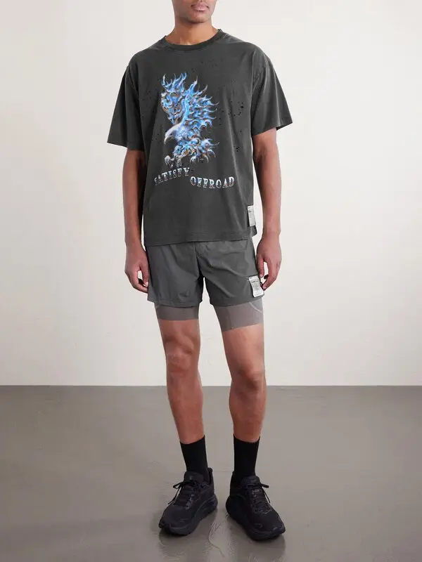 Satisfy Logo-print Distressed Mothtech™ Cotton-jersey T-shirt