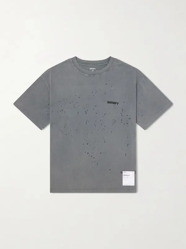 Satisfy Logo-print Distressed Mothtech™ Cotton-jersey T-shirt