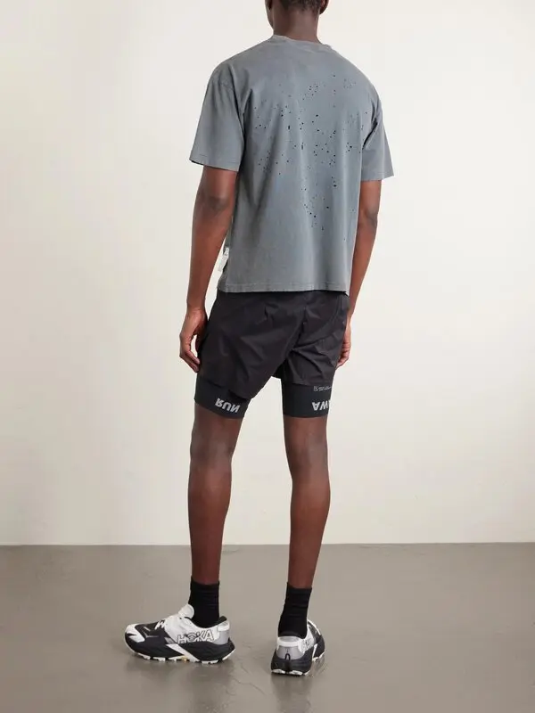 Satisfy Logo-print Distressed Mothtech™ Cotton-jersey T-shirt