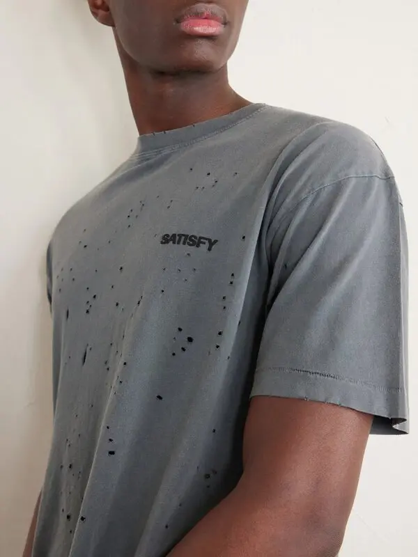 Satisfy Logo-print Distressed Mothtech™ Cotton-jersey T-shirt