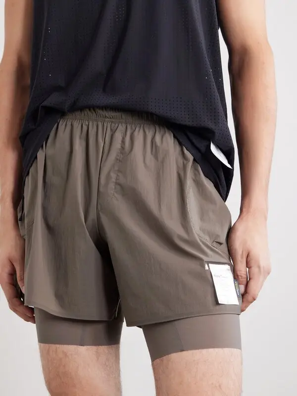 Satisfy Rippy&trade; Layered 5" Cordura&reg; And Justice&trade; Running Shorts - Brown