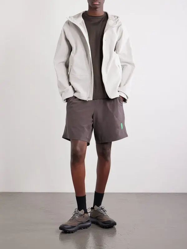 DISTRICT VISION Straight-leg Logo-appliqu&eacute;d 9" Stretch-jersey Running Shorts