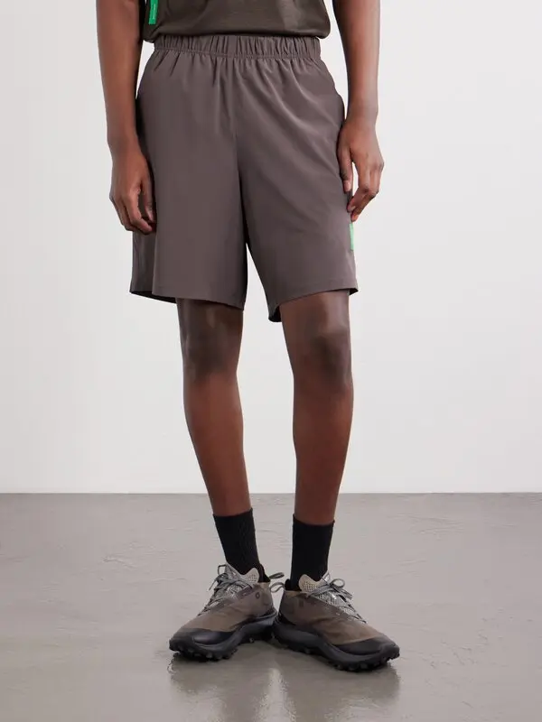 DISTRICT VISION Straight-leg Logo-appliqu&eacute;d 9" Stretch-jersey Running Shorts