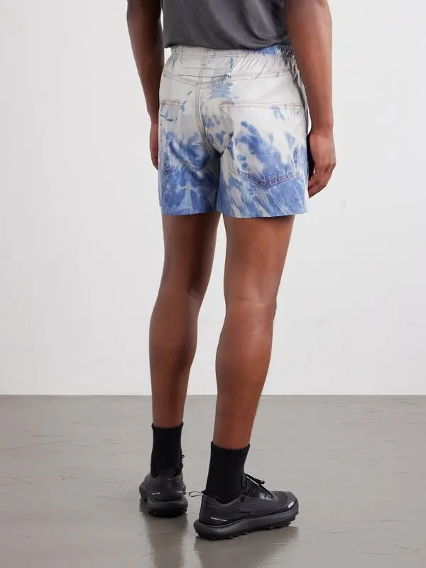 Satisfy Straight-leg 5" Logo-appliqu&eacute;d Printed Peaceshell&trade; Shorts - Blue