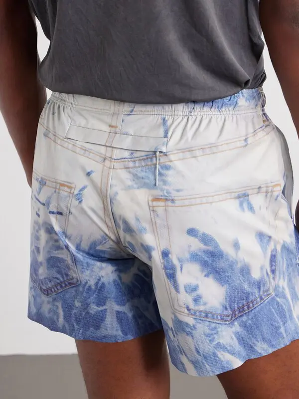 Satisfy Straight-leg 5" Logo-appliqu&eacute;d Printed Peaceshell&trade; Shorts - Blue