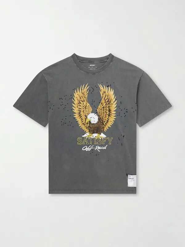 Satisfy Logo-print Distressed Mothtech™ Cotton-jersey T-shirt