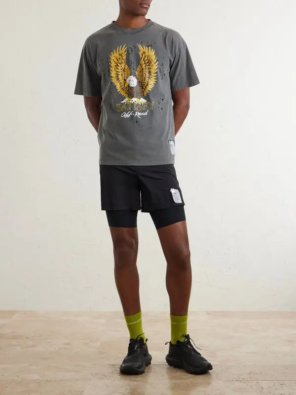 Satisfy Logo-print Distressed Mothtech™ Cotton-jersey T-shirt