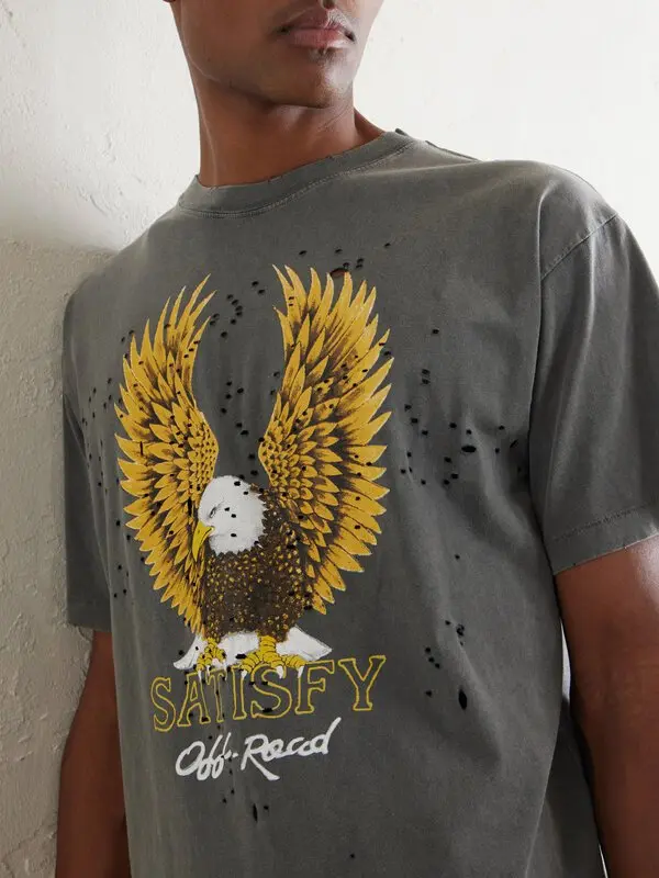 Satisfy Logo-print Distressed Mothtech™ Cotton-jersey T-shirt