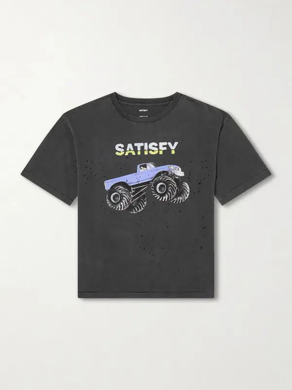 Satisfy Logo-print Distressed Mothtech™ Cotton-jersey T-shirt