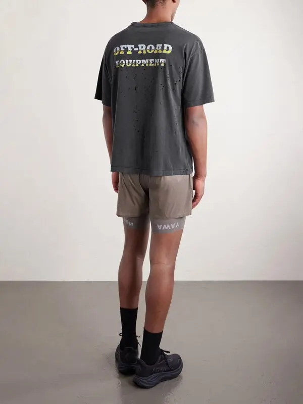 Satisfy Logo-print Distressed Mothtech™ Cotton-jersey T-shirt