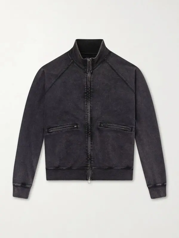 FRIZMWORKS Cotton-blend Jersey Zip-up Sweatshirt