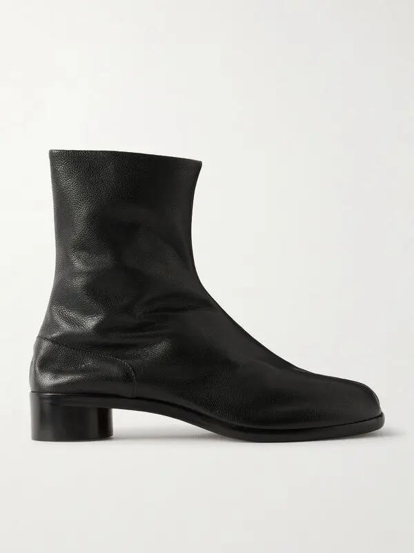 MAISON MARGIELA Tabi Split-toe Textured-leather Ankle Boots - Black