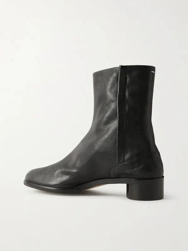 MAISON MARGIELA Tabi Split-toe Textured-leather Ankle Boots - Black