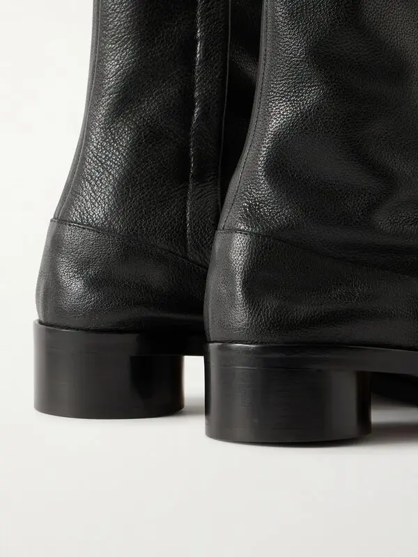MAISON MARGIELA Tabi Split-toe Textured-leather Ankle Boots - Black