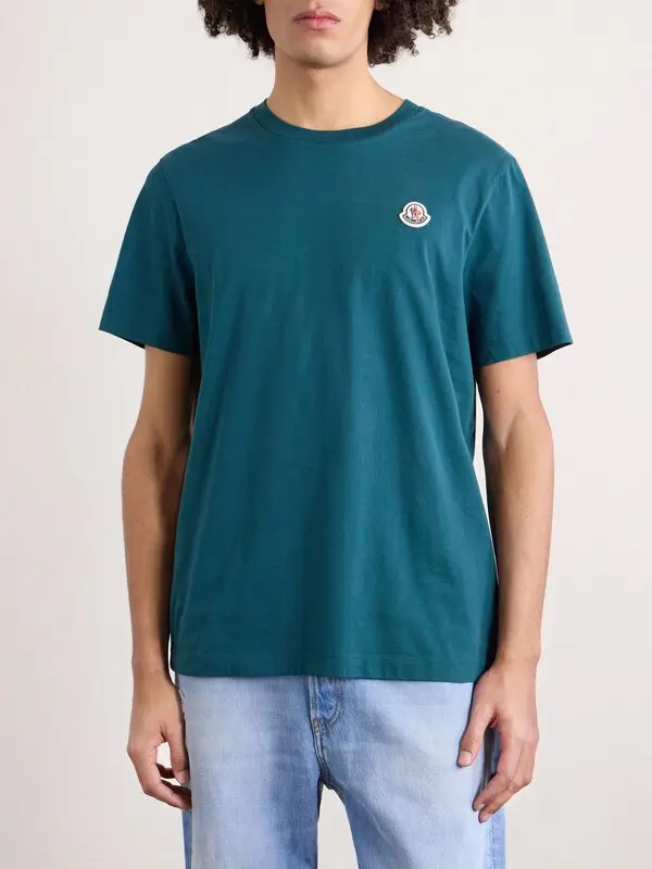 Moncler Three-pack Logo-appliquéd Cotton-jersey T-shirts