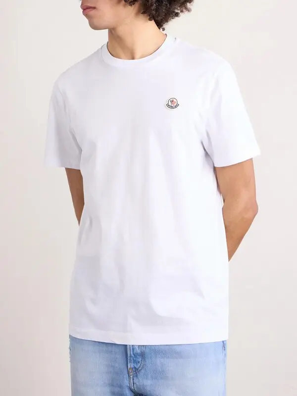 Moncler Three-pack Logo-appliquéd Cotton-jersey T-shirts