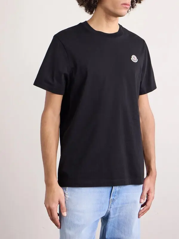 Moncler Three-pack Logo-appliquéd Cotton-jersey T-shirts