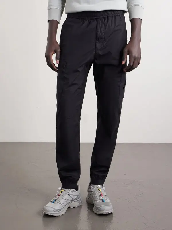 Stone Island Tapered Stretch-cotton Shell Cargo Trousers