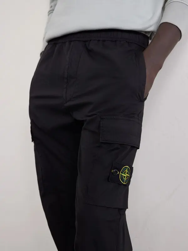Stone Island Tapered Stretch-cotton Shell Cargo Trousers