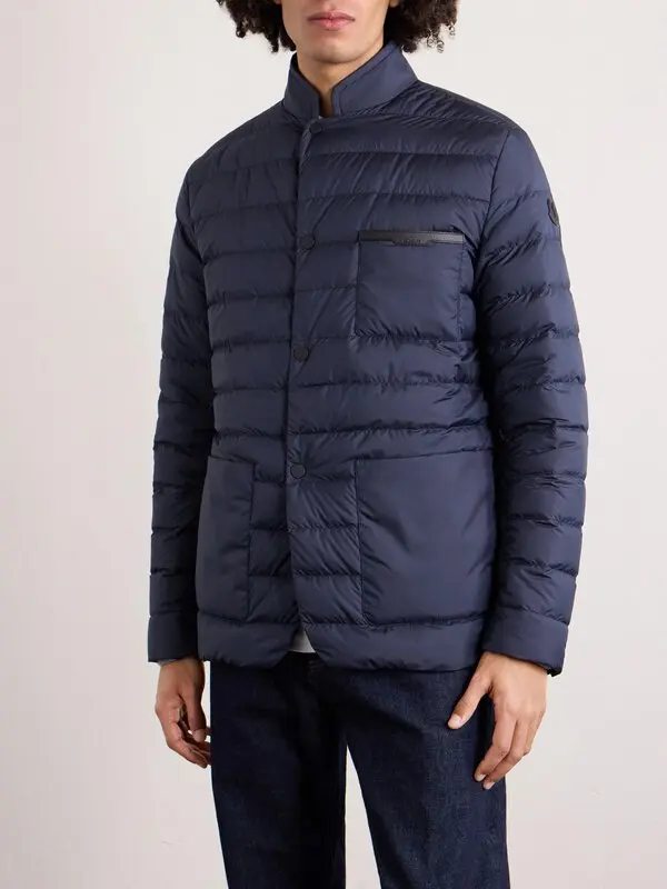 Moncler Kenai Leather-trimmed Quilted Shell Down Jacket