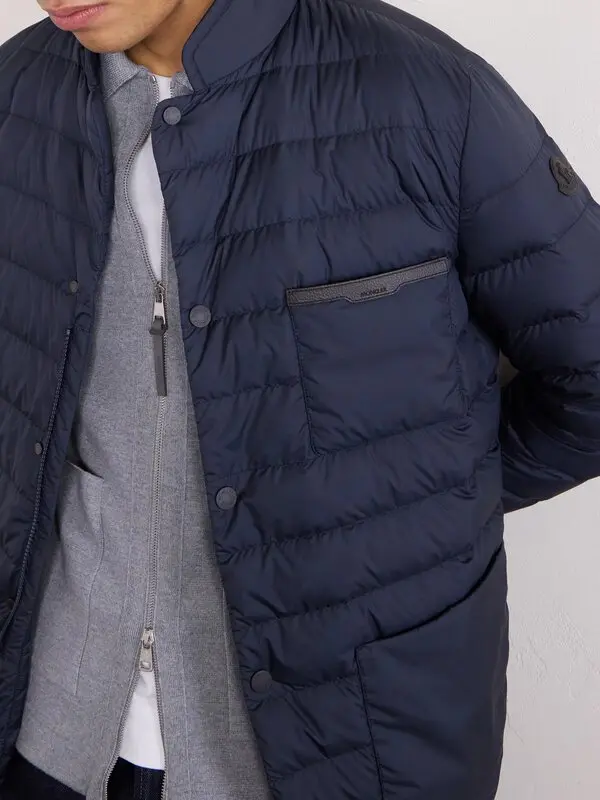 Moncler Kenai Leather-trimmed Quilted Shell Down Jacket