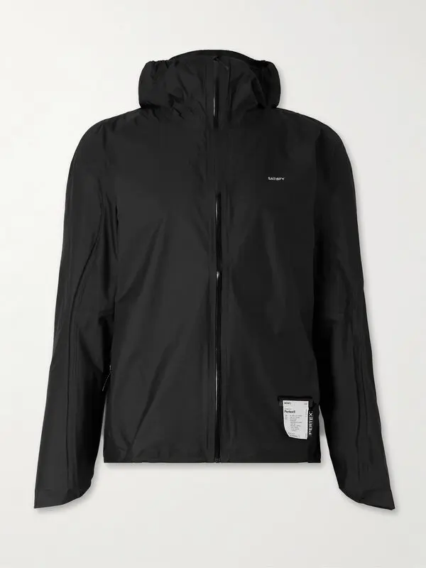 Satisfy Rain Fly Hooded Logo-printed Pertex® Shield Air Jacket