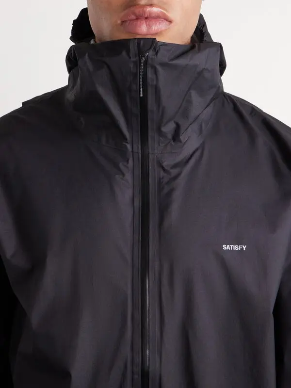 Satisfy Rain Fly Hooded Logo-printed Pertex® Shield Air Jacket