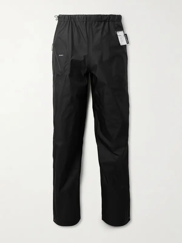 Satisfy Straight-leg Pertex® 3l Rain Logo-appliquéd Recycled-ripstop Trousers - Black