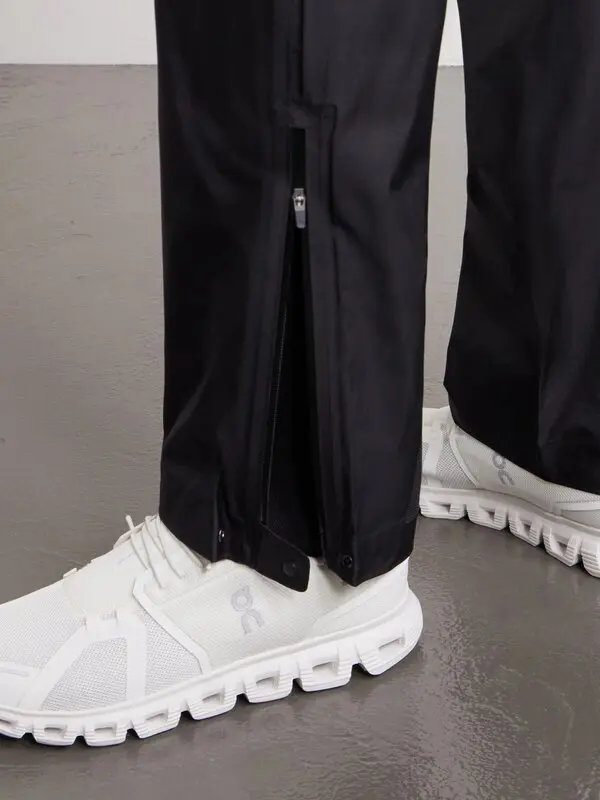 Satisfy Straight-leg Pertex® 3l Rain Logo-appliquéd Recycled-ripstop Trousers - Black