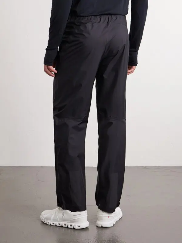 Satisfy Straight-leg Pertex® 3l Rain Logo-appliquéd Recycled-ripstop Trousers - Black