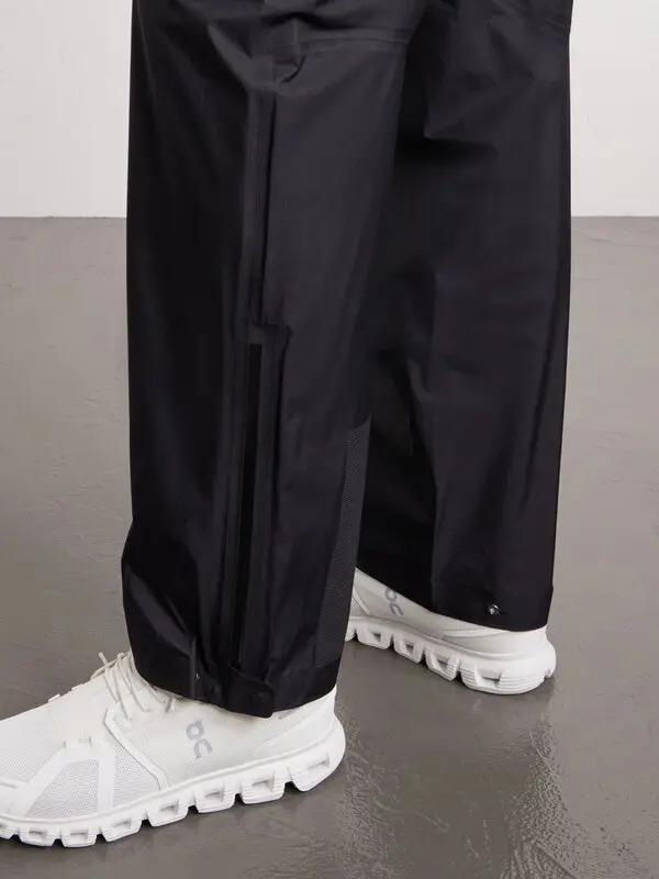 Satisfy Straight-leg Pertex® 3l Rain Logo-appliquéd Recycled-ripstop Trousers - Black