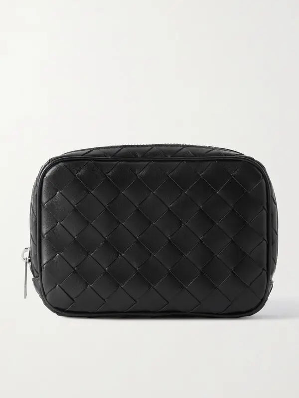 Bottega Veneta Intrecciato Leather Pouch - Black
