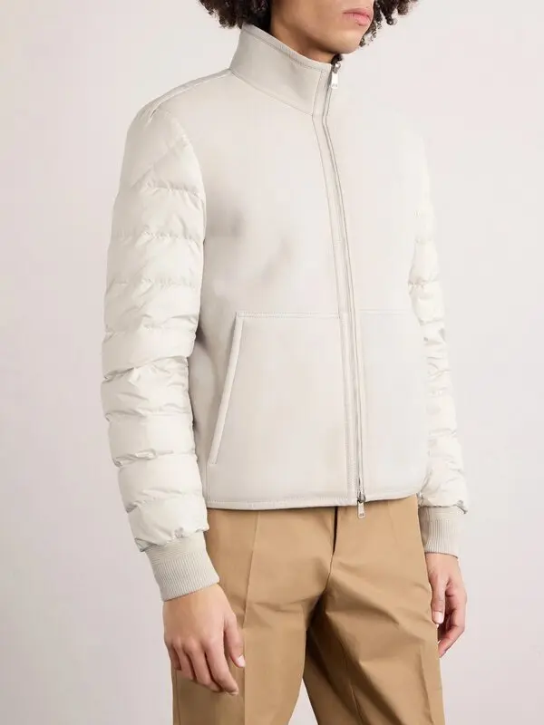 Moncler Crachin Reversible Leather-trimmed Quilted Shell And Shearling Down Jacket