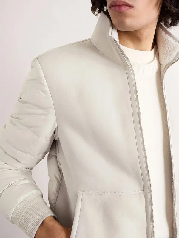 Moncler Crachin Reversible Leather-trimmed Quilted Shell And Shearling Down Jacket