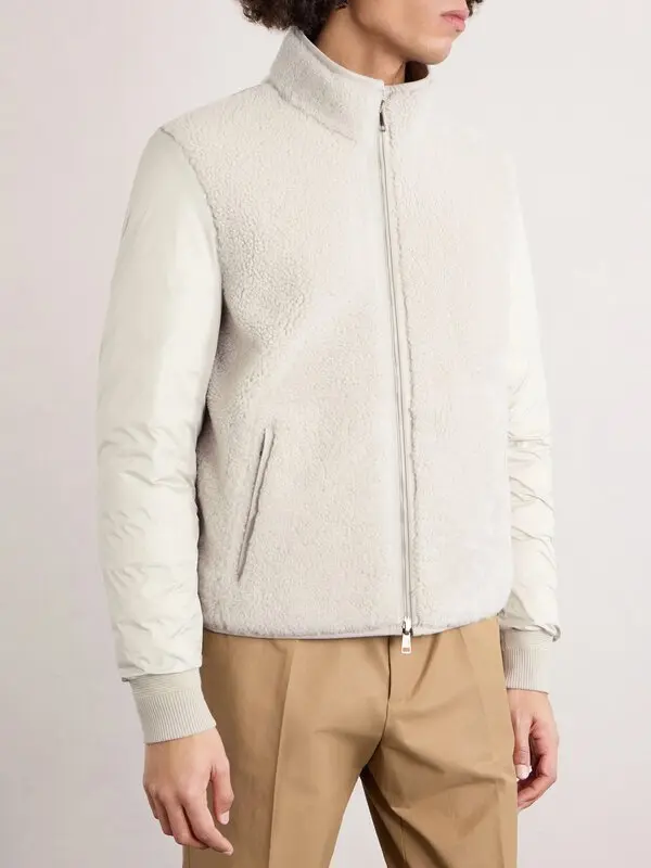 Moncler Crachin Reversible Leather-trimmed Quilted Shell And Shearling Down Jacket