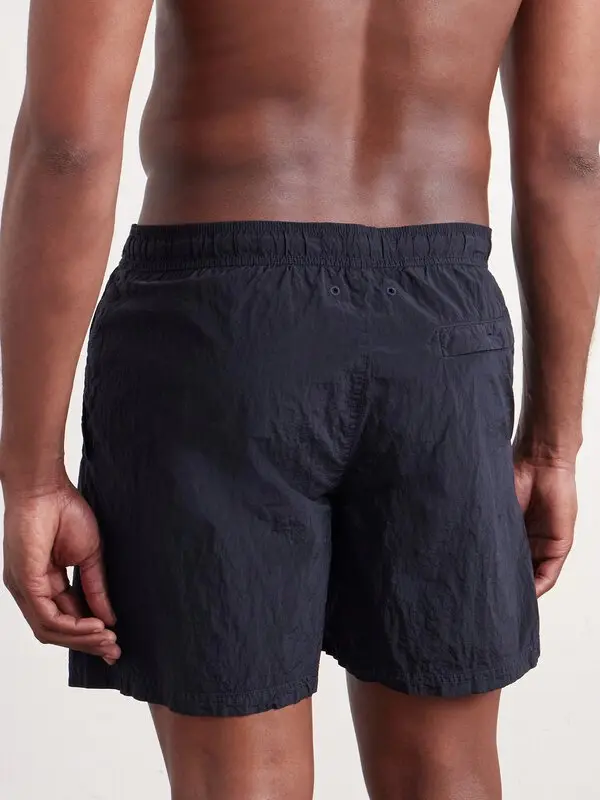 Stone Island Straight-leg Mid-length Econyl® Nylon Metal Swim Shorts - Blue