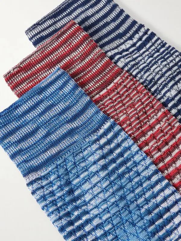 Missoni Three-pack Crochet-knit Cotton-blend Socks