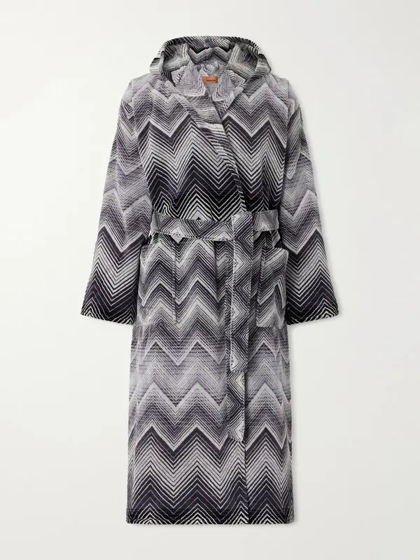Missoni Marea Striped Cotton-terry Hooded Robe - Multi