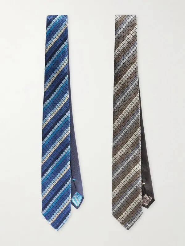 Missoni Set Of Two 7cm Striped Silk Ties - Multi