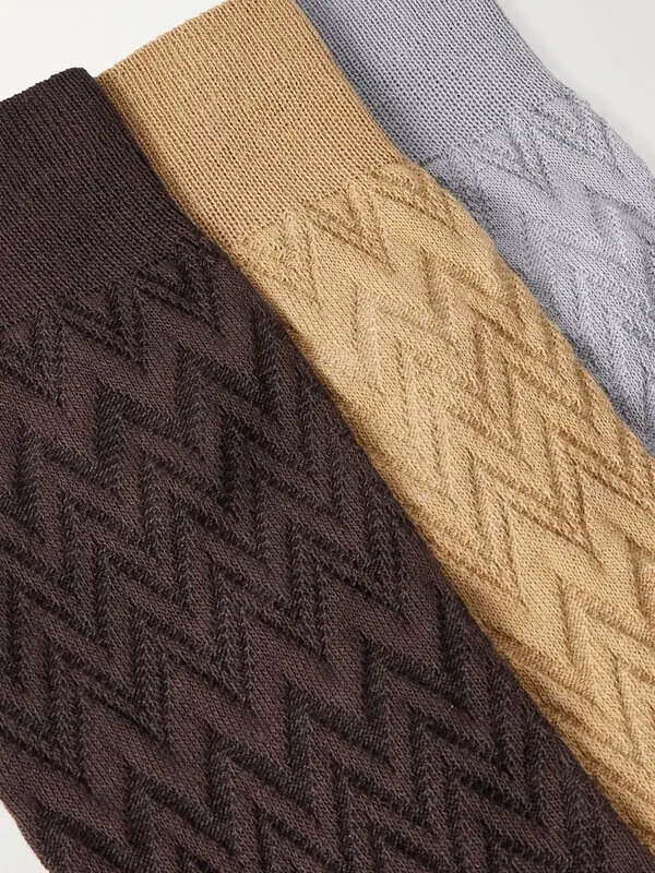 Missoni Three-pack Crochet-knit Cotton-blend Socks