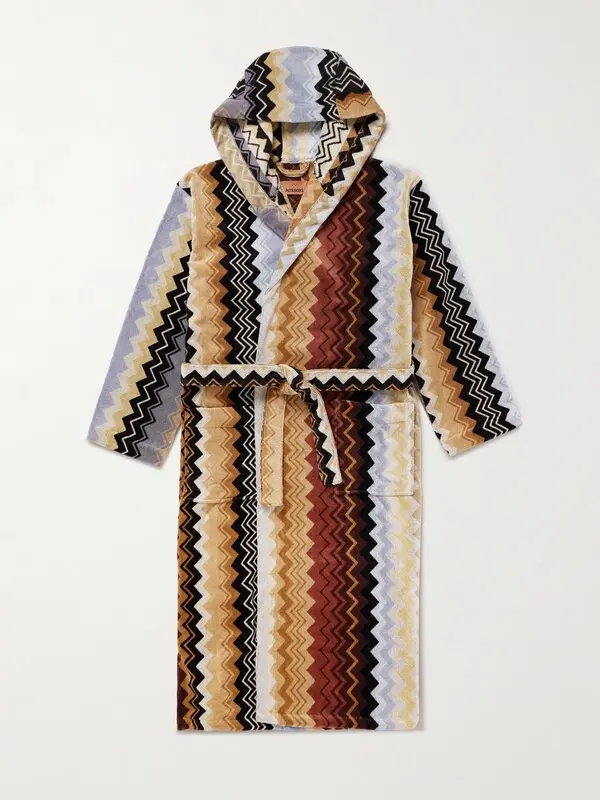 Missoni Giacomo Striped Cotton-terry Hooded Robe - Multi