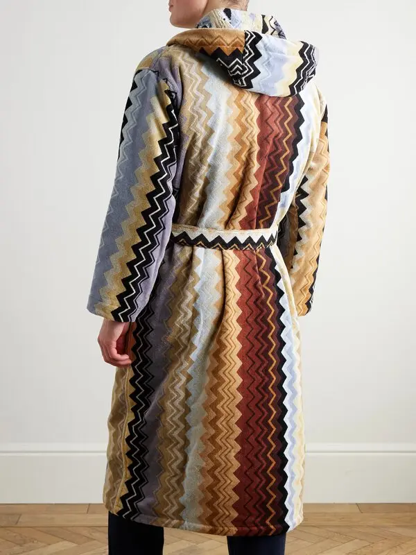 Missoni Giacomo Striped Cotton-terry Hooded Robe