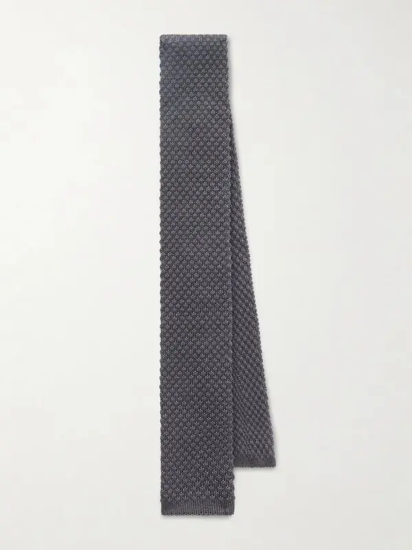 Missoni 6cm Crochet-knit Cotton And Silk-blend Tie - Gray