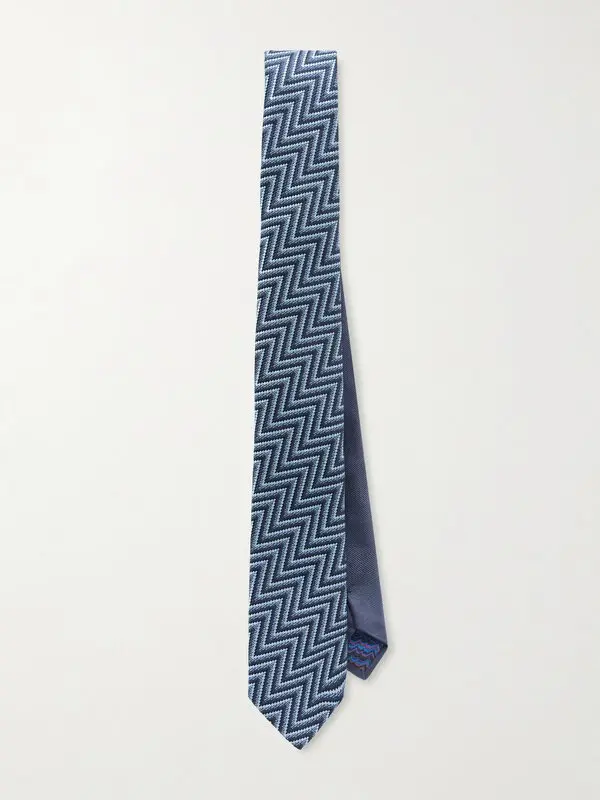 Missoni 7cm Silk-jacquard Tie - Blue